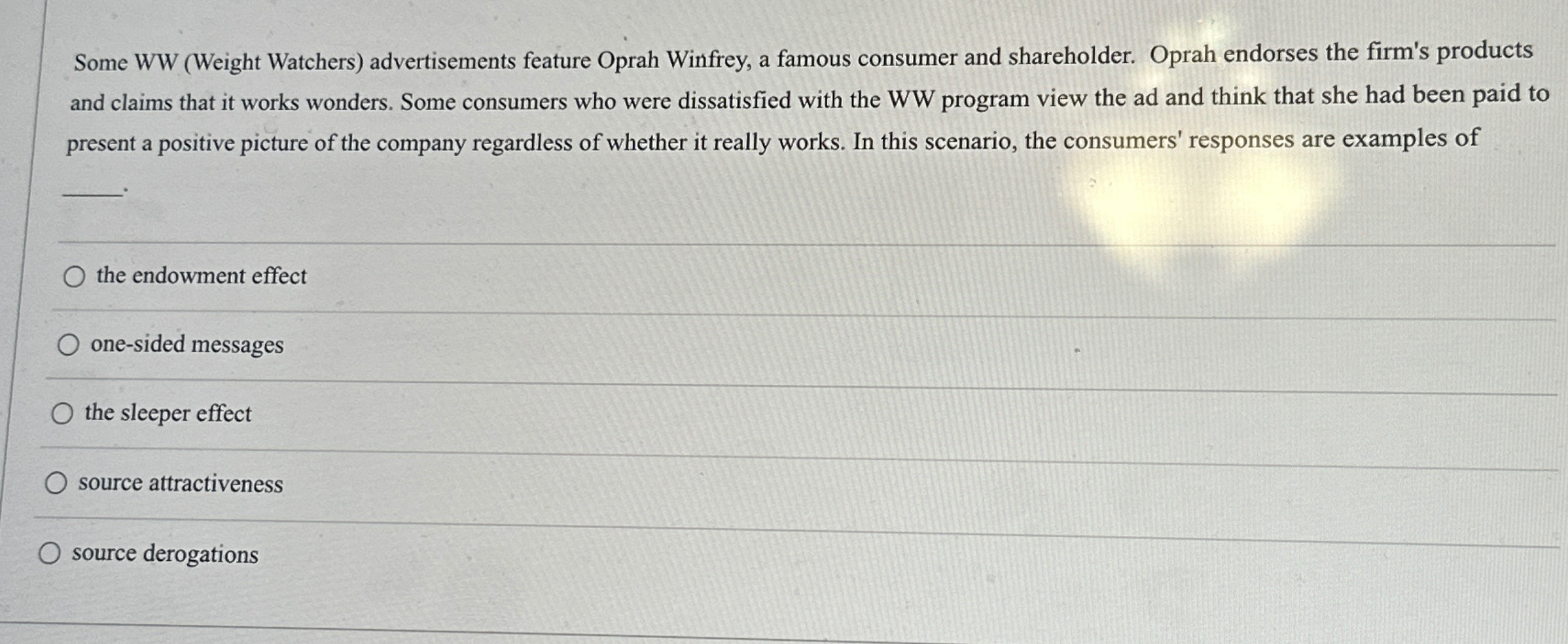 Solved Some WW (Weight Watchers) ﻿advertisements feature | Chegg.com
