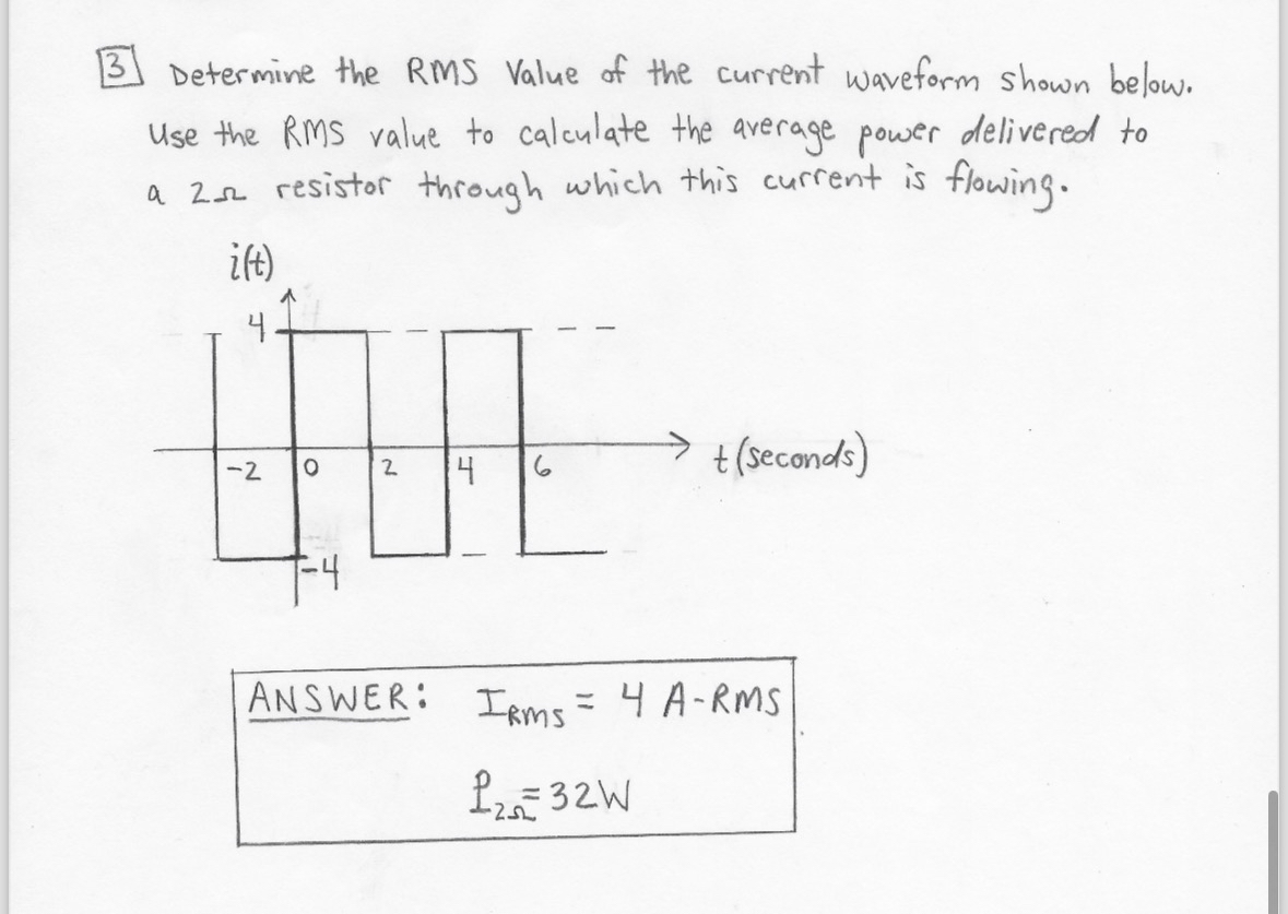 Solved Determine the RMS Value of the current waveform shown | Chegg.com