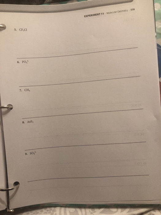 Solved Name: Date: Section: MOLECULAR GEOMETRY DATA SHEET | Chegg.com