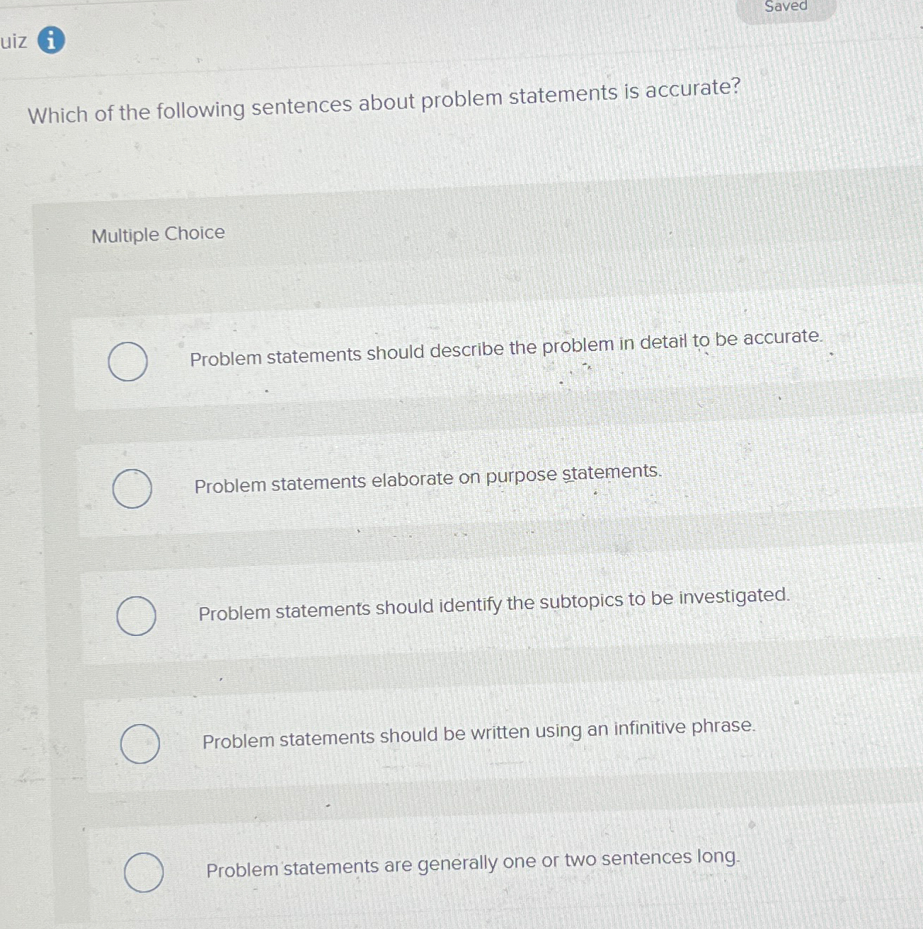 Solved Which of the following sentences about problem | Chegg.com