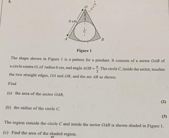 Solved 5. O 1.our 6 cm B Figure 1 The shape shown in Figure | Chegg.com