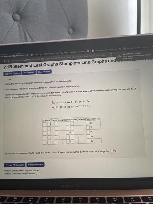 Solved 2.1B Stem and Leaf Graphs Stemplots Line Graphs and | Chegg.com