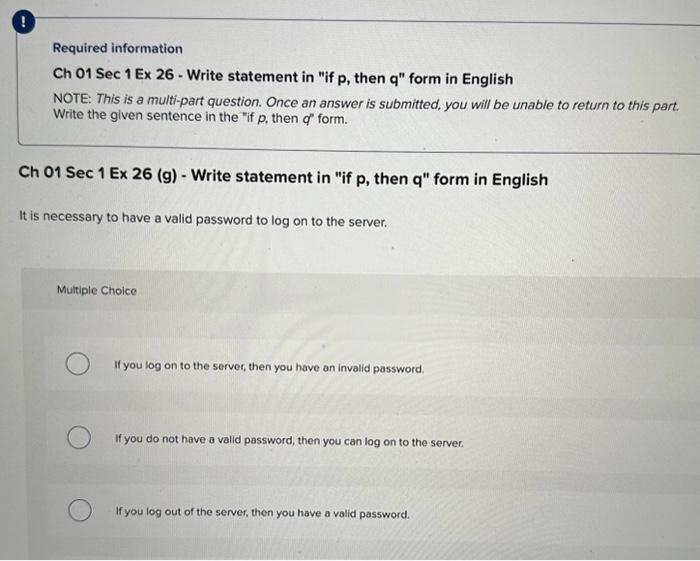 Solved Required information Ch 01 Sec 1 Ex 26 - Write | Chegg.com