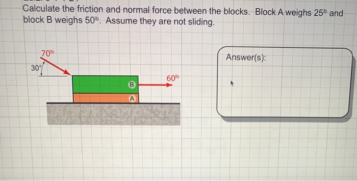 Solved Calculate the friction and normal force between the | Chegg.com