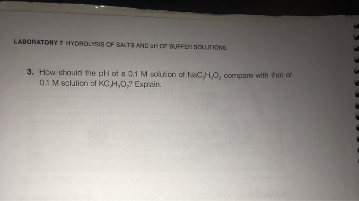 Solved LABORATORY 7 HYDROLYSIS OF SALTS AND PH OF BUFFER | Chegg.com