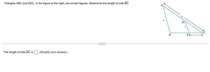Solved Triangles ABC and DEC, in the figure to the right, | Chegg.com