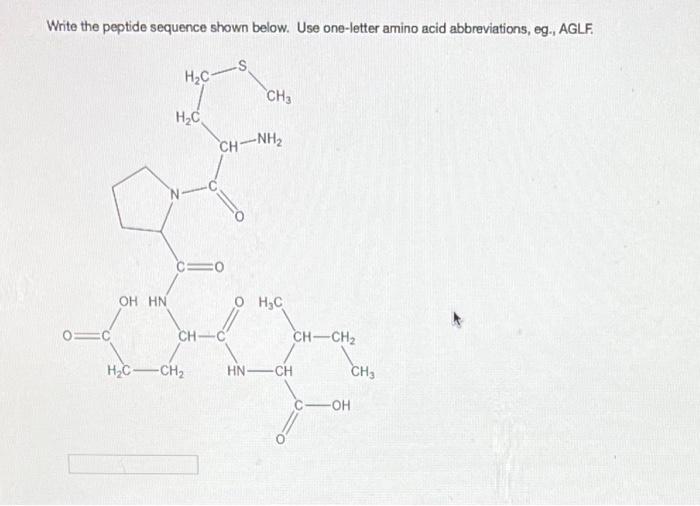 Solved Write the peptide sequence shown below. Use | Chegg.com