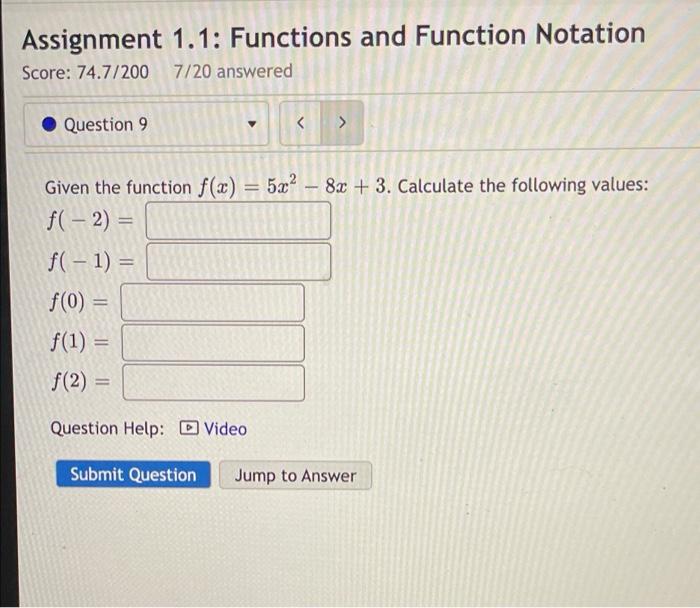 Solved Assignment 1.1: Functions and Function Nota Score: | Chegg.com