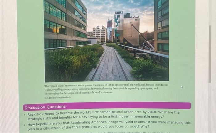 Solved The Green Cities Movement More than half the people | Chegg.com