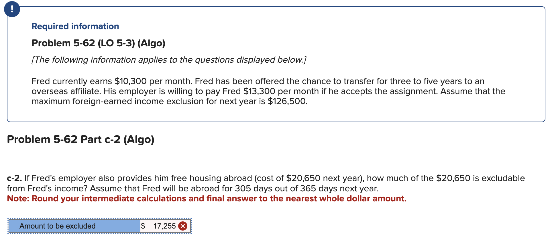 Solved \( ! \)Required informationProblem 5-62 (LO | Chegg.com