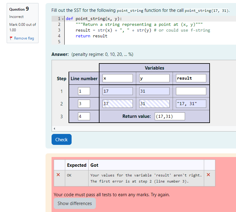 Solved Fill out the SST for the following point_string | Chegg.com