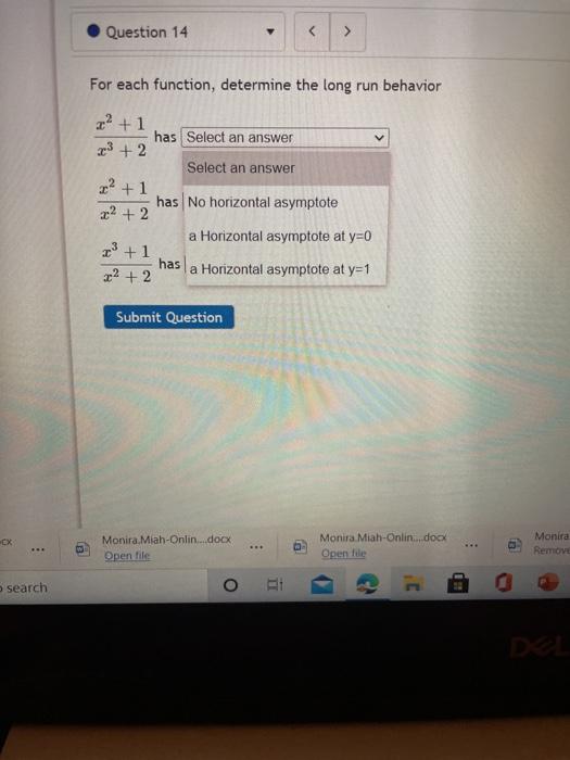 Solved For each function, determine the long run behavior | Chegg.com