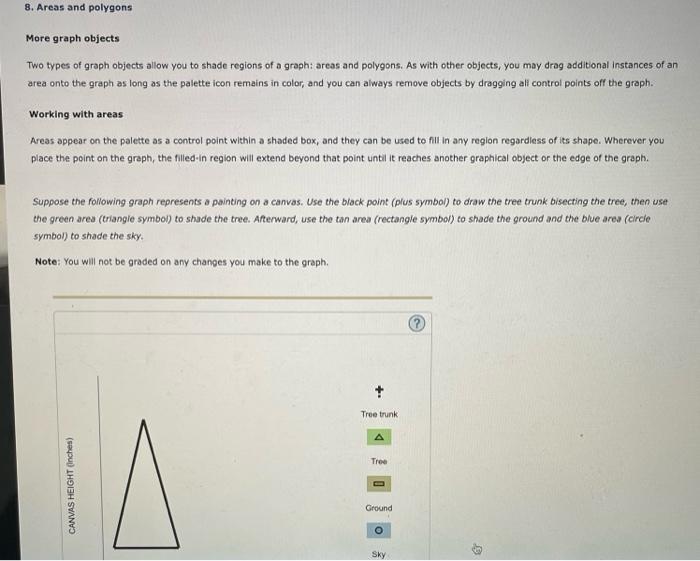 Solved 8. Areas and polygons More graph objects Two types of | Chegg.com