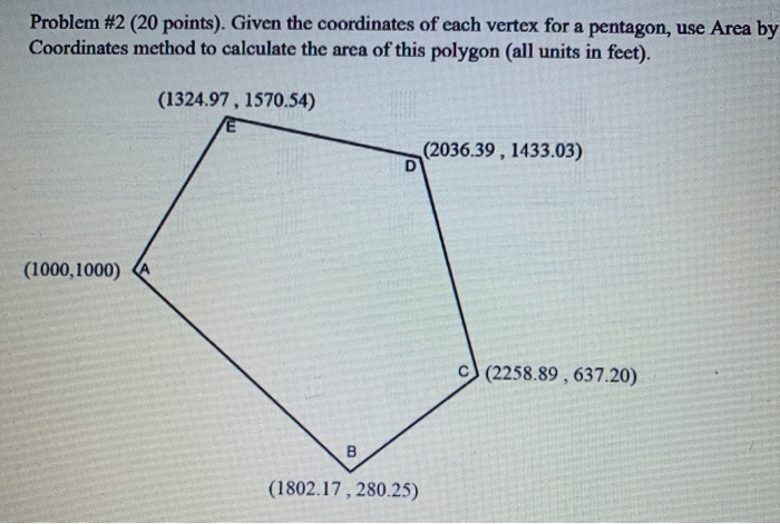 Solved Problem #2 (20 points). Given the coordinates of each | Chegg.com