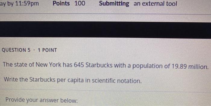 Solved ay by 11:59pm Points 100 Submitting an external tool | Chegg.com