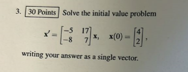 Solved 30 ﻿Points Solve the initial value | Chegg.com