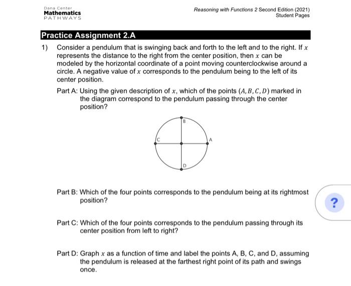 Dana Center. Mathematics Reasoning with Functions 2 | Chegg.com