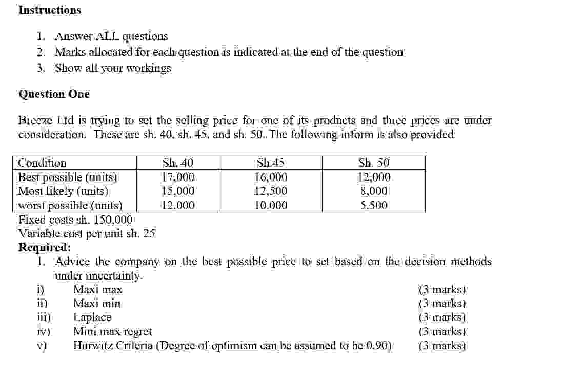 Solved InstructionsAnswer ALL questionsMarks allocated for | Chegg.com