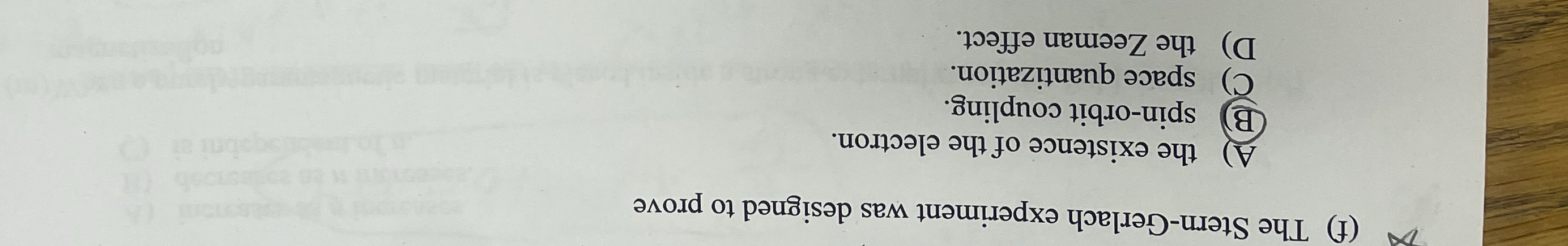 Solved (f) ﻿The Stern-Gerlach experiment was designed to | Chegg.com