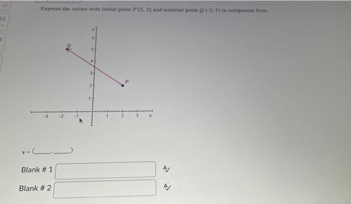 Solved Fxpress the vector with initial point P(2,2) and | Chegg.com
