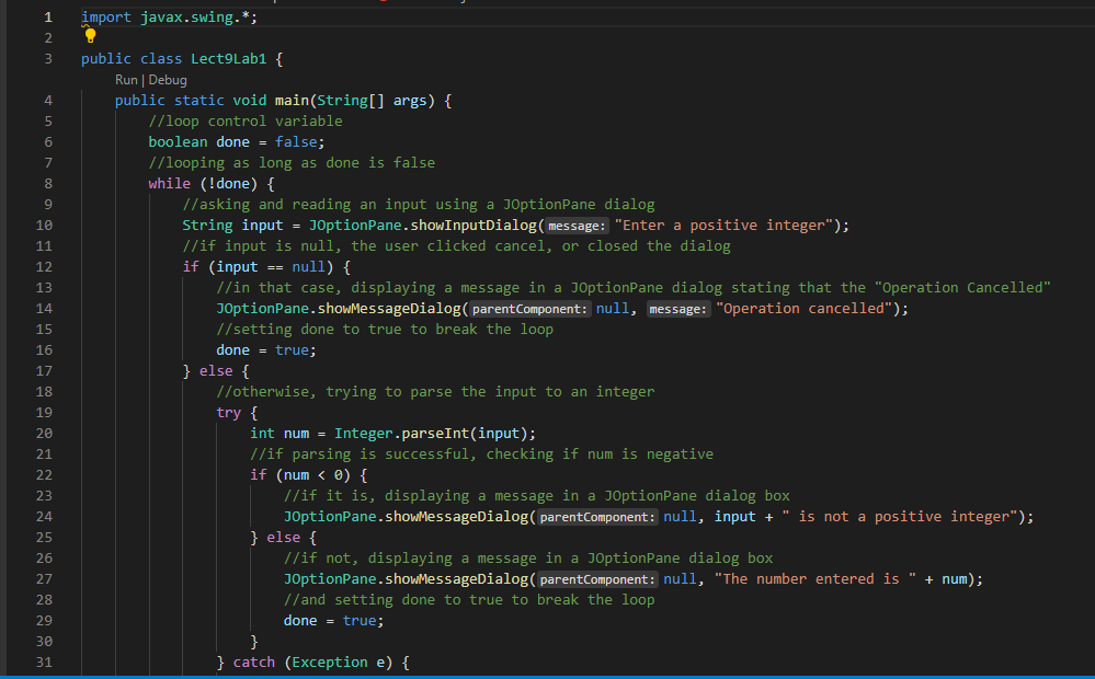 Solved 1 import javax.swing.*; 2 3 4 5 6 7 8 9 10 11 12 13 | Chegg.com
