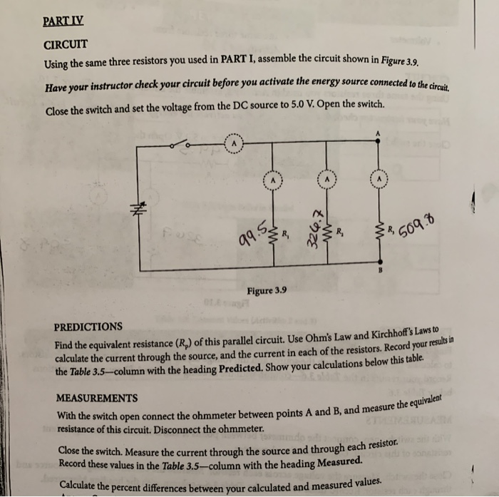 Solved A # With the switch open connect the ohmmeter between | Chegg.com