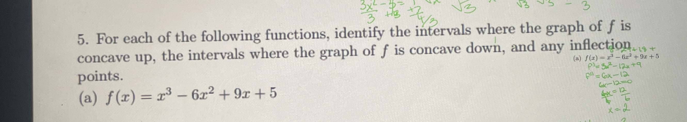 Solved For each of the following functions, identify the | Chegg.com