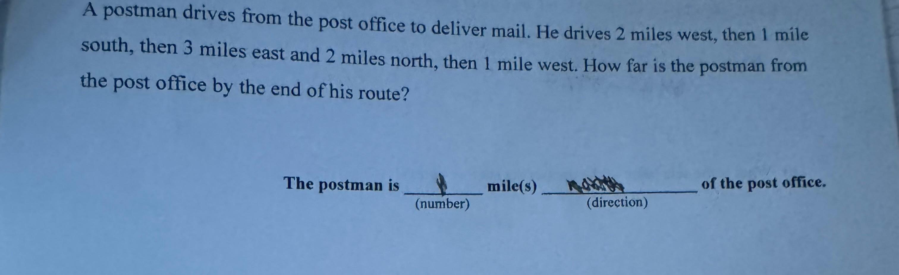 Solved A postman drives from the post office to deliver | Chegg.com