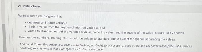 Solved Write a complete program that - declares an integer | Chegg.com
