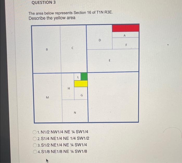 Solved The area below represents Section 16 of T1N R3E. | Chegg.com