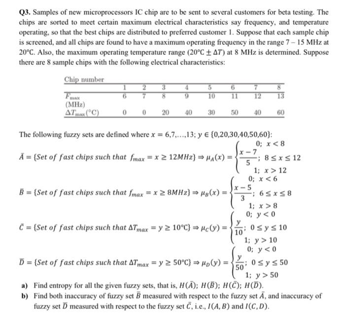 Solved Q3. Samples of new microprocessors IC chip are to be | Chegg.com