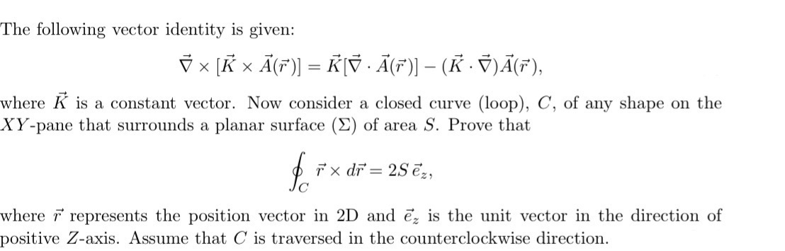 Solved The following vector identity is | Chegg.com