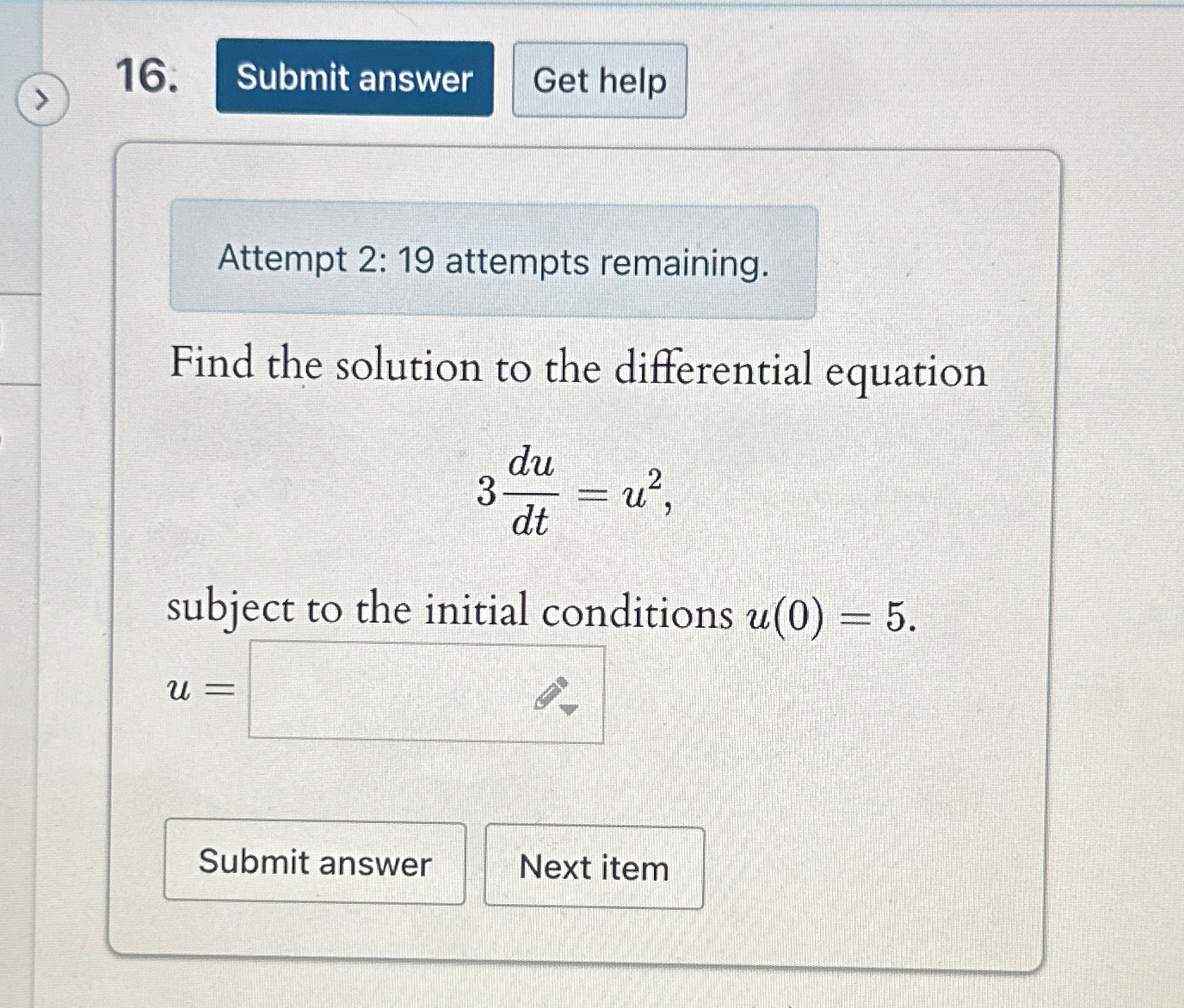 Solved Attempt 2: 19 ﻿attempts remaining.Find the solution | Chegg.com