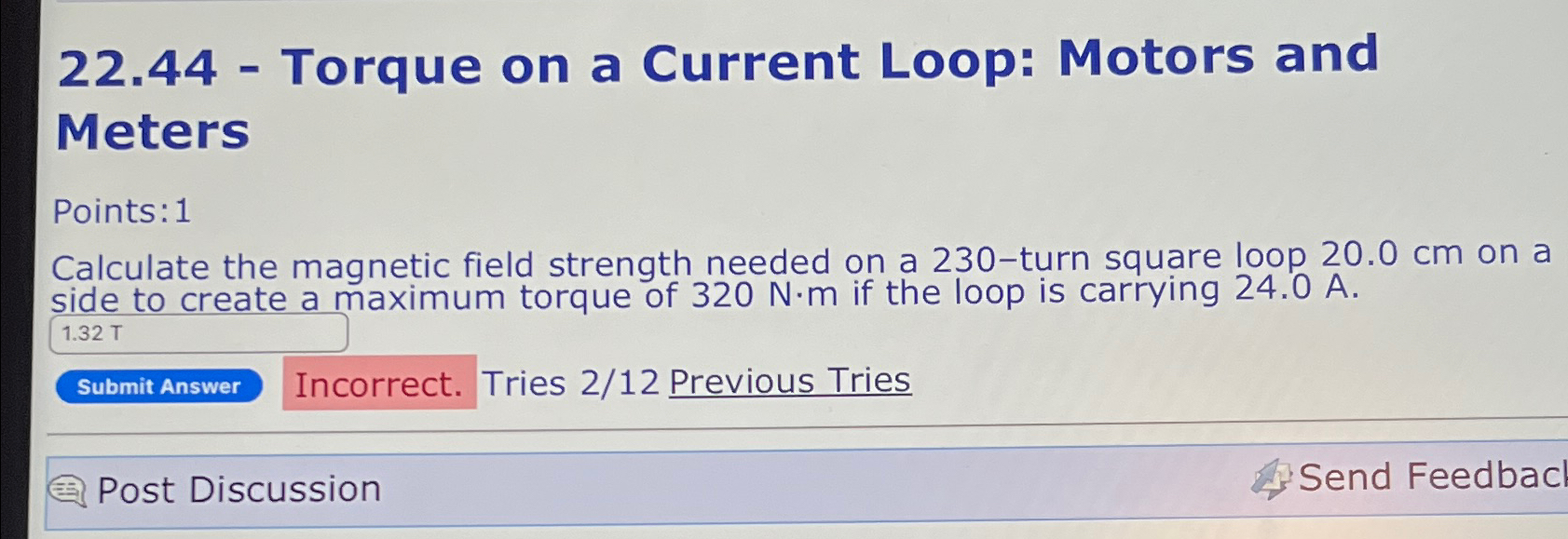Solved 22.44 - ﻿Torque on a Current Loop: Motors and | Chegg.com