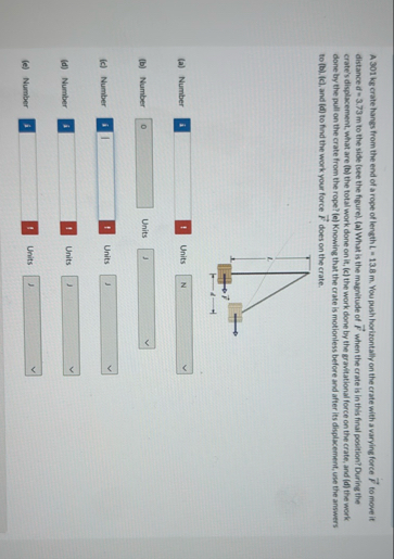 Solved A 301 ﻿kg crate hangs from the end of a rope of | Chegg.com