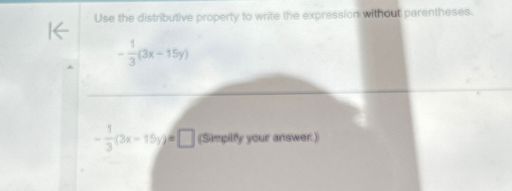 Solved Use the distributive property to write the expression | Chegg.com
