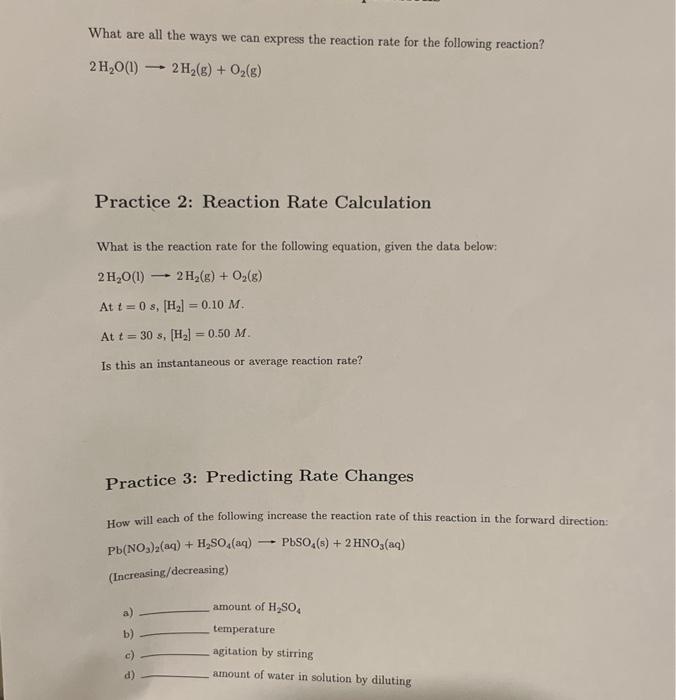 Solved What are all the ways we can express the reaction | Chegg.com