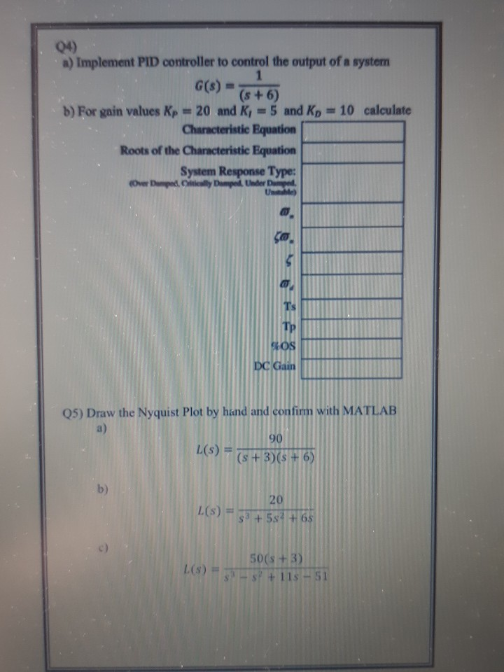Duzenle ve a) Implement PID controller to control the | Chegg.com