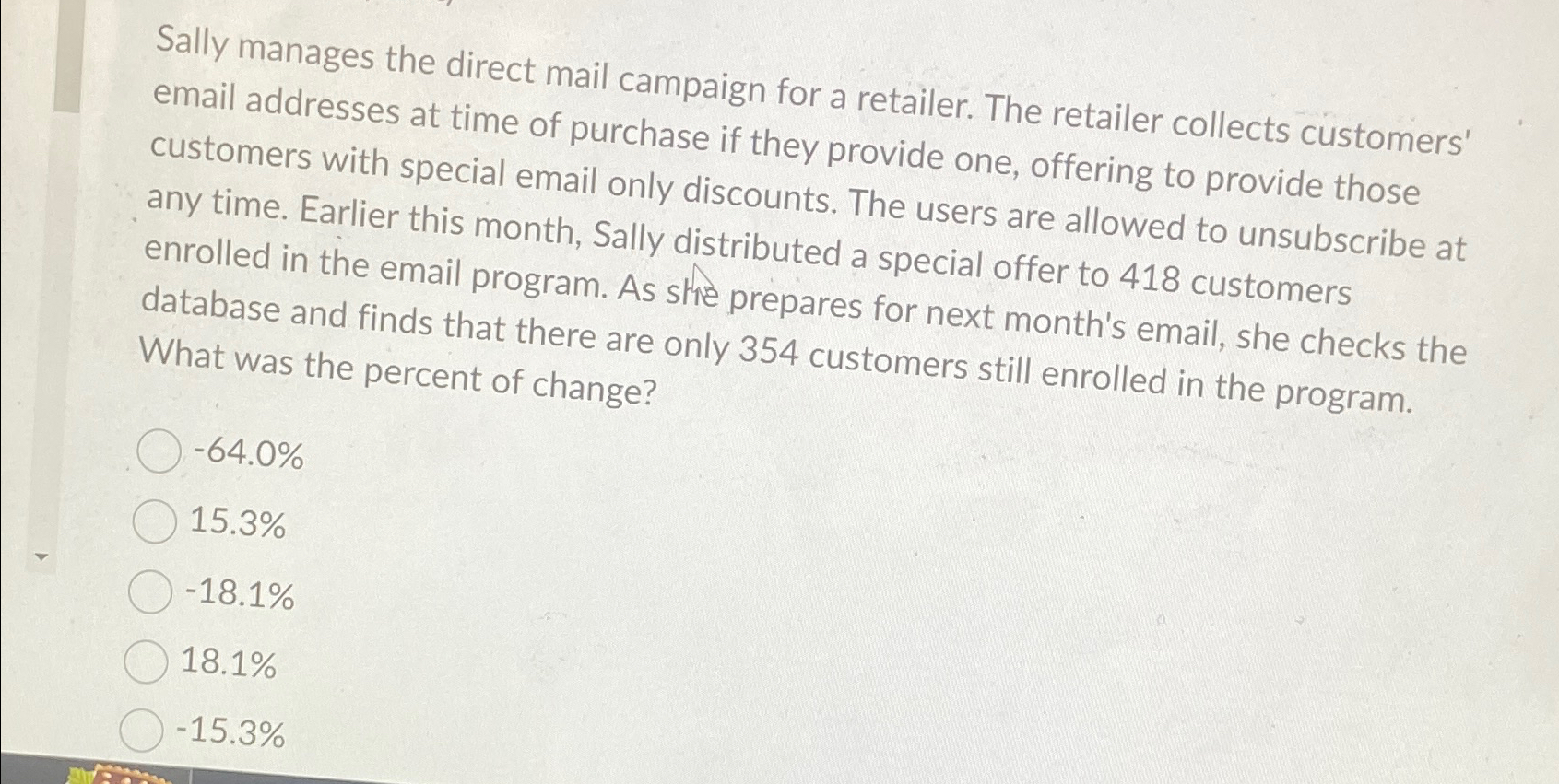 Solved Sally manages the direct mail campaign for a | Chegg.com