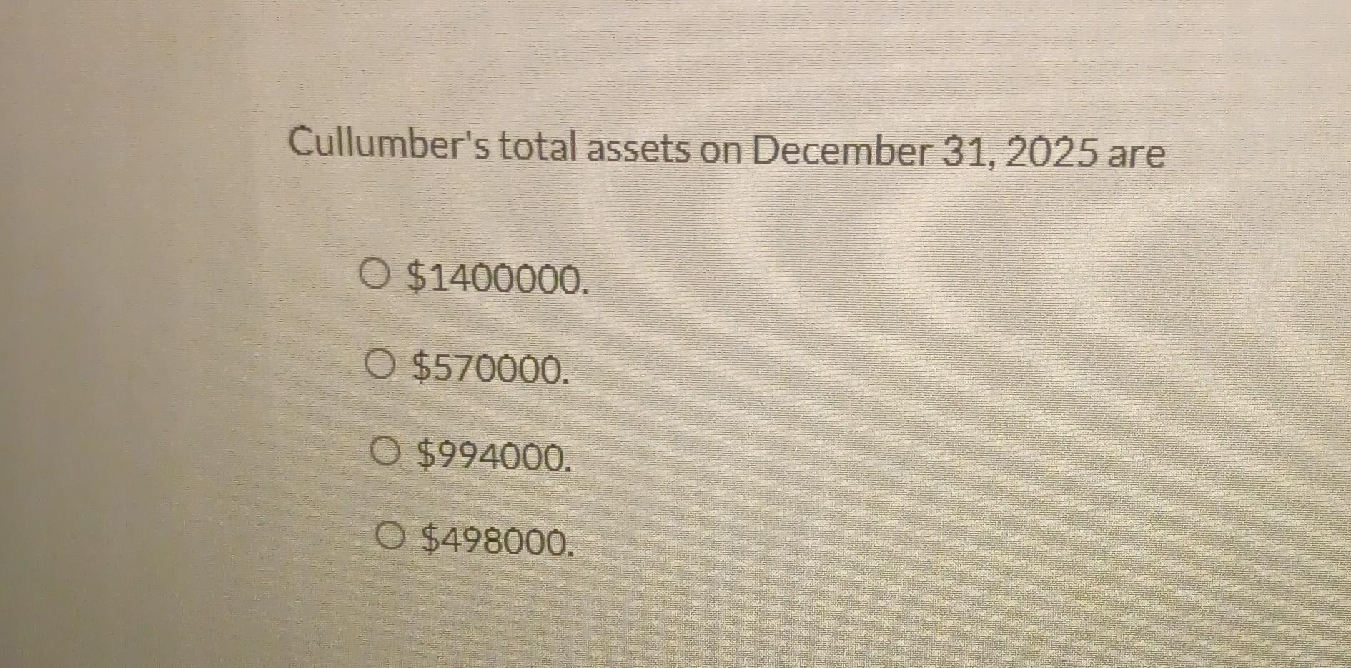 Solved Cullumber Company compiled the following financial | Chegg.com Solved Cullumber Company compiled the following financial | Chegg.com