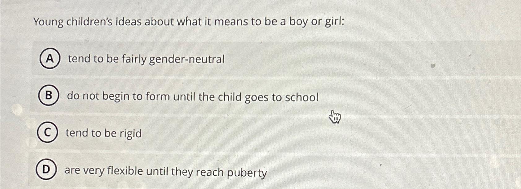 Solved Young children's ideas about what it means to be a | Chegg.com | Chegg.com