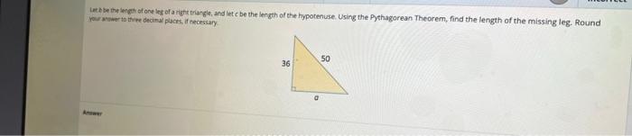 Solved Wes be the wegth of one leg of a right tringle, and | Chegg.com