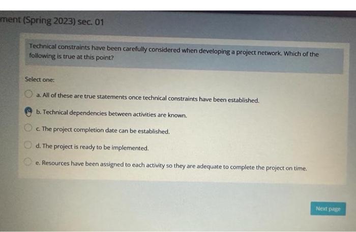 Solved Technical constraints have been carefully considered | Chegg.com
