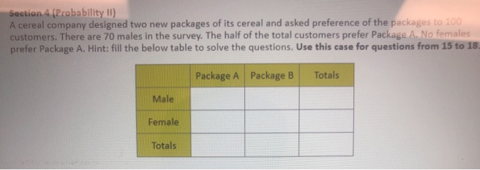 Solved Section 4 (Probability II) A cereal company designed | Chegg.com