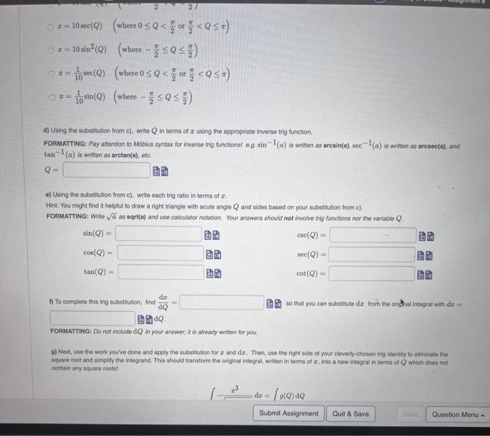 Solved ∫x2+100x3 dx a) First, select one of the following | Chegg.com