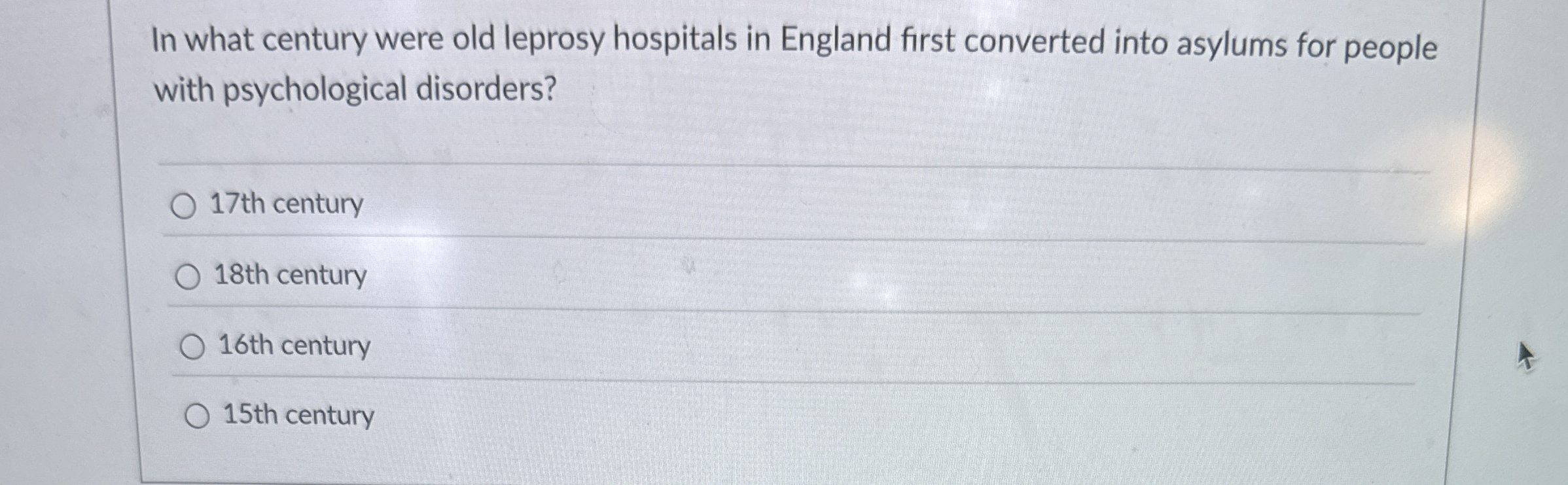 In what century were old leprosy hospitals in England | Chegg.com