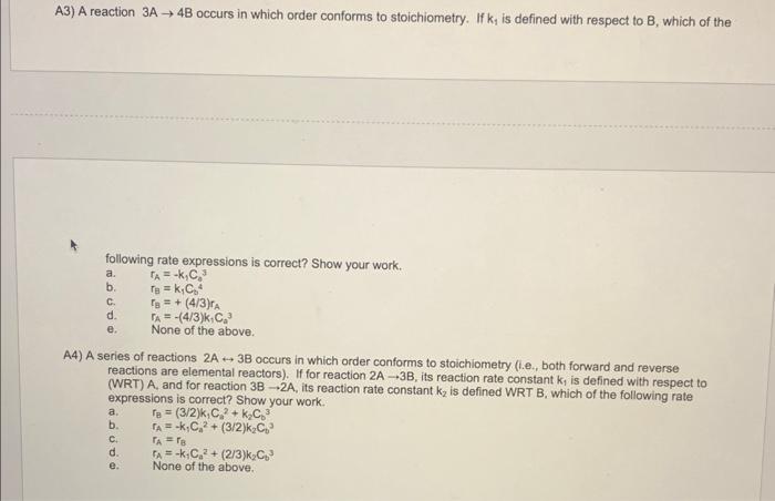 Solved A1) The following data were collected for an | Chegg.com