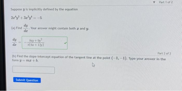 Solved Suppose y is implicitly defined by the equation | Chegg.com