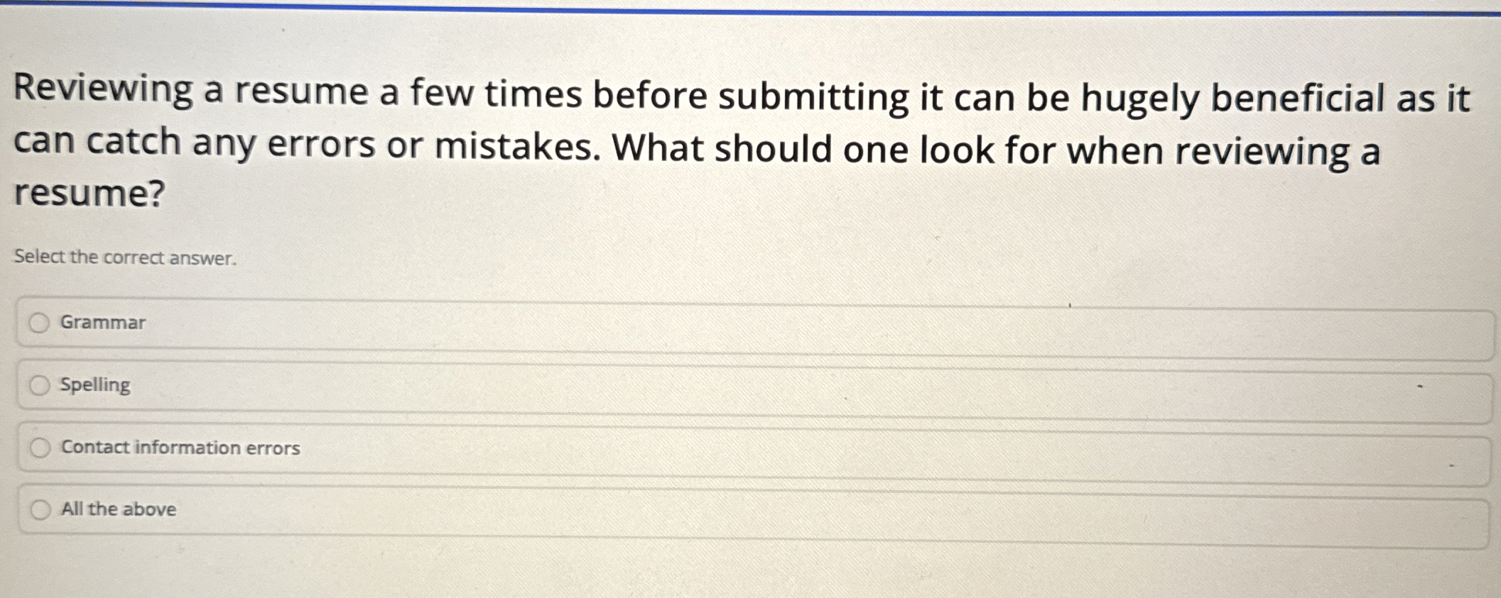 Solved Reviewing a resume a few times before submitting it | Chegg.com