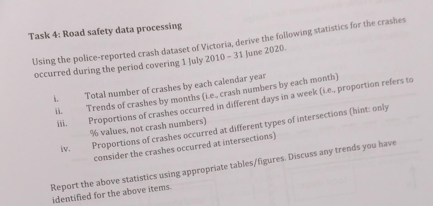 Solved Task 4: Road safety data processing Using the | Chegg.com